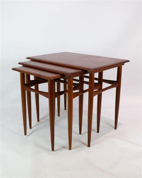 Danish Nesting Tables In Teak Wood 1960s Set Of 3 For Sale At Pamono