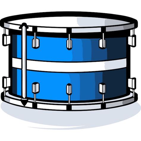 A Bright Blue Bass Drum Isolated On A White Background Premium Ai