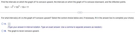 Solved Find The Intervals On Which The Graph Of F Is Chegg Com