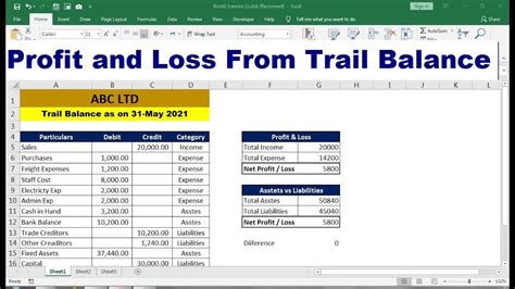 Trial Balance Format Excel