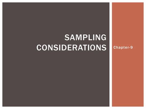 Chapter 16 Sampling Considerations Pdf Science