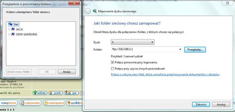 Mapowanie dysku sieciowego udostępnionego na TD W8970