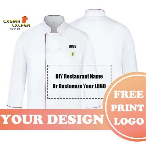 تخصيص شعار Diy طباعة الشيف موحدة المطبخ مخبز مقهى الغذاء خدمة طويلة