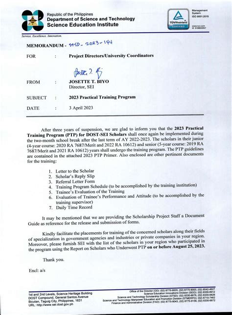 PROJECT DIR STSD 2023 144 2023 Practical Training Program 2