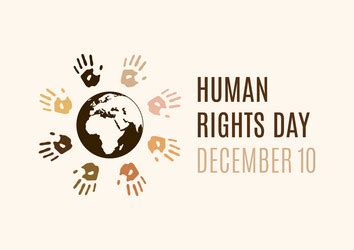 Human Rights Day Poster With Handprint Icon Vector Image