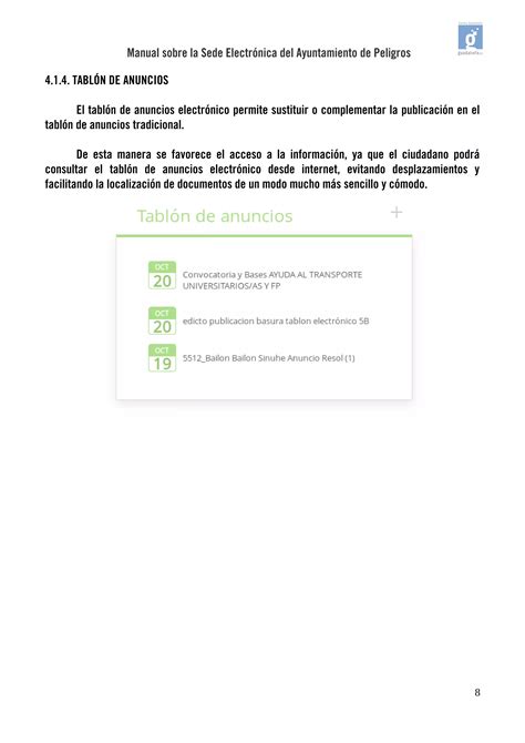 Manual Sobre La Sede Electronica Del Ayuntamiento De Peligros PDF