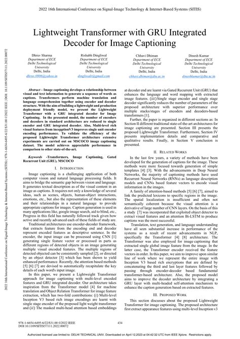 Pdf Lightweight Transformer With Gru Integrated Decoder For Image Captioning