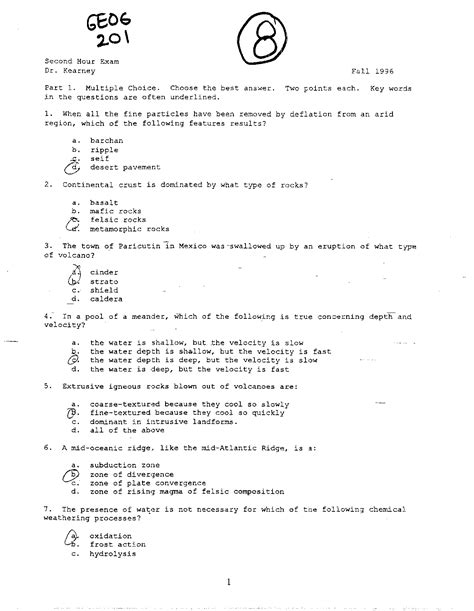 50 Mcqs With Answers Exam 2 Geology Environmental Systems Geog