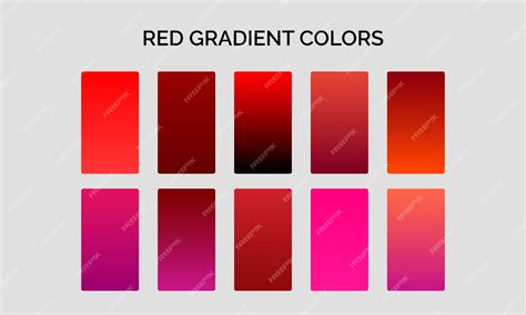Premium Vector Red Gradient Colors Palette