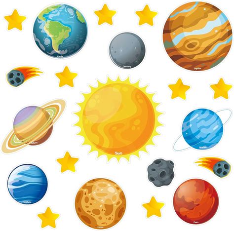 42 Pcs Solar System Cutouts Planet Cutouts For Bulletin Board Sun 8 Planets Galaxy