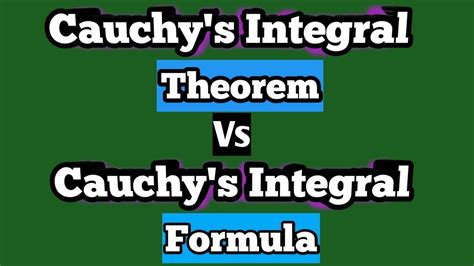 Cauchys Integral Theorem Vs Cauchys Integral Formula In Tamil Youtube