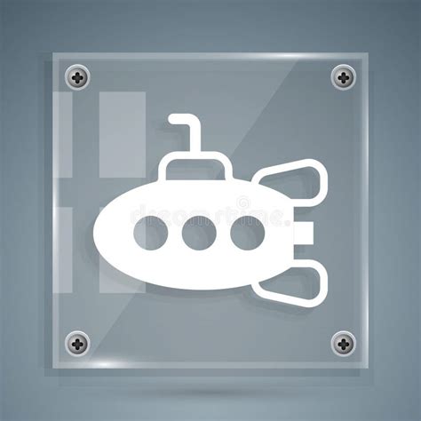 Icono De Juguete Submarino Blanco Aislado En Fondo Gris Paneles De