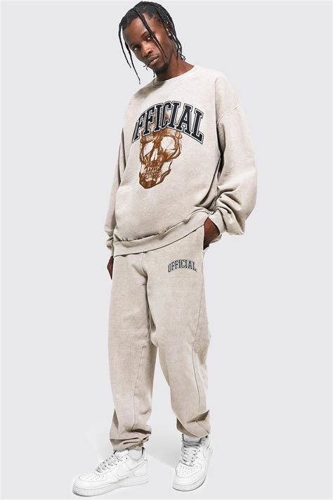 Oversized Official Skull Sweater Tracksuit Boohoo