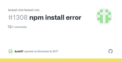 npm install error · issue 1308 · laravel mix laravel mix · github