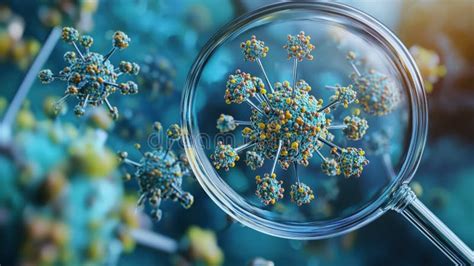 Magnified View Of Intricate Molecular Structures Showcasing Their Detail Stock Illustration