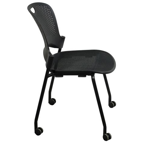 Herman Miller Caper Used Armless Mobile Stack Chair Black National