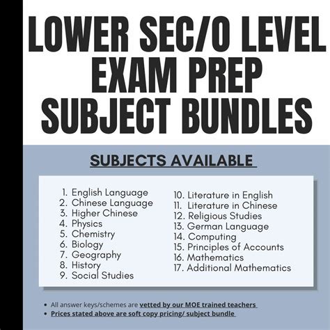 O Level Exam Packageupper Secondary Sec 3 Sec 4lower Secondary Sec 1 Sec 2comprehensive