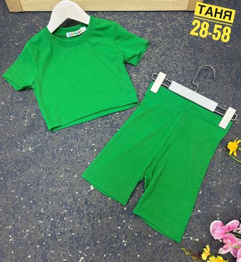 Костюм для девочек Футболка Leggings Шорты Ткань Лапша 2025 ВКонтакте