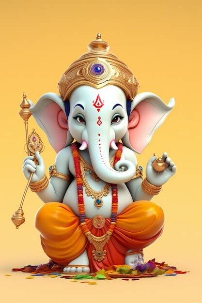 Premium Ai Image Isolated Gradient Setting For 3d Little Ganesha
