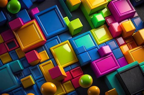 Premium Photo Colorful Geometric Tetris Like Shapes A Playful