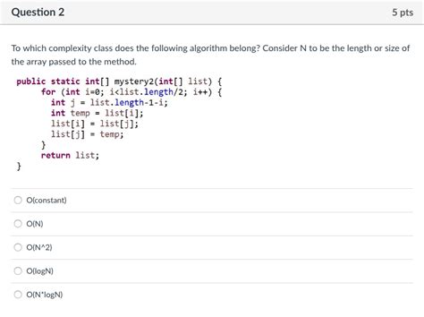 Solved Question Pts To Which Complexity Class Does The Chegg