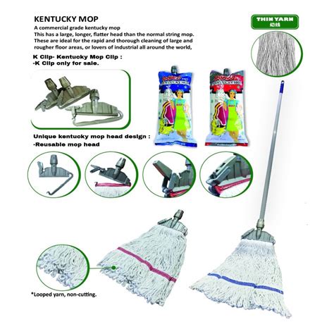 Rayaco Aluminium Handle Heavy Duty Mop Kentucky Mop Set Industrial Mop Cotton Mop