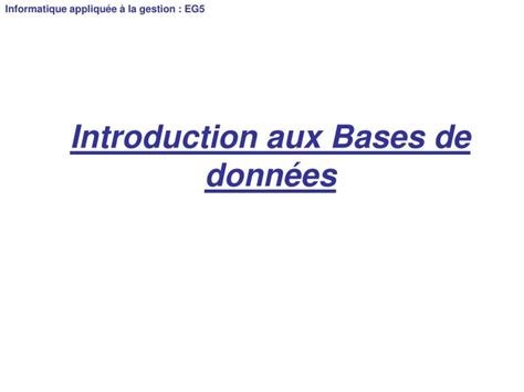 PPT Introduction aux Bases de données PowerPoint Presentation free