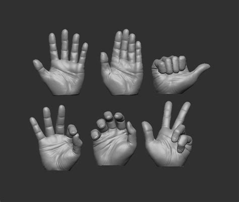 Set Of Naked Hands Naked Hands For Mcfarlane Figures STL File For Cults