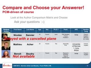 Product Comparison Matrix PCM Variability Modeling The Wikipedia Case Study PPT