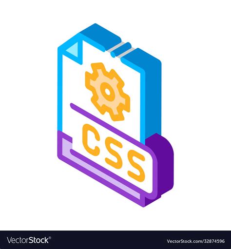 Front End Css Code Isometric Icon Royalty Free Vector Image