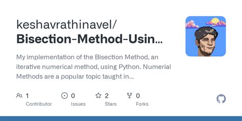 Github Keshavrathinavelbisection Method Using Python My