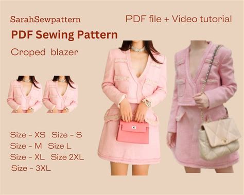 Sew Pattern Tweed Blazer Pattern Pdf Instant Digital Download