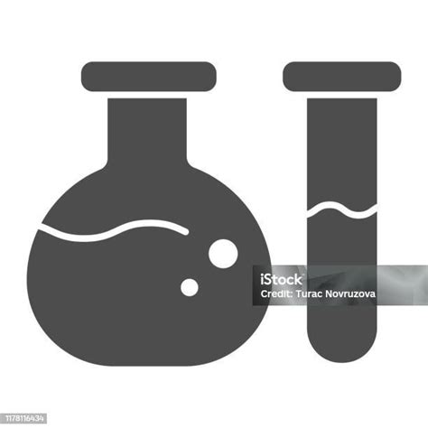 Test Buis En Bekerglas Vast Medische Kolven Vector Illustratie