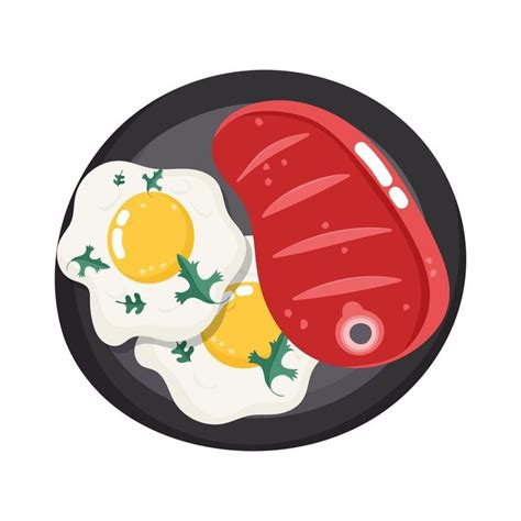 Menú De Cena De Comida Filete De Ternera De Dibujos Animados Fresco Y