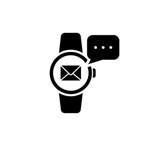 Message On Smart Watch Silhouette Icon Smartwatch Notification