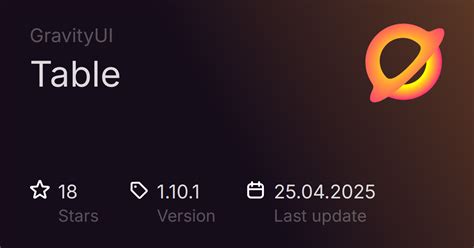 Gravity Ui Table