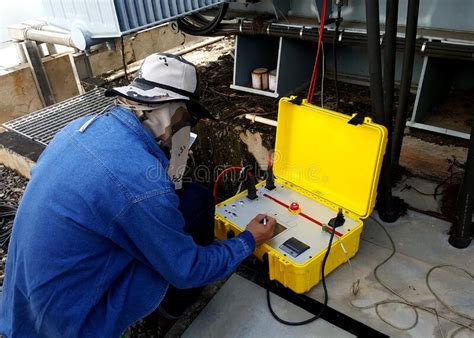 Power Transformer Turn Ratio Testing By An Electrical Engineer Stock