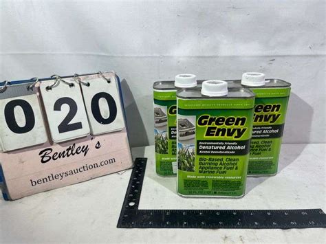 Cans Green Envy Denatured Alcohol 1 Qt 3x Money Bentley