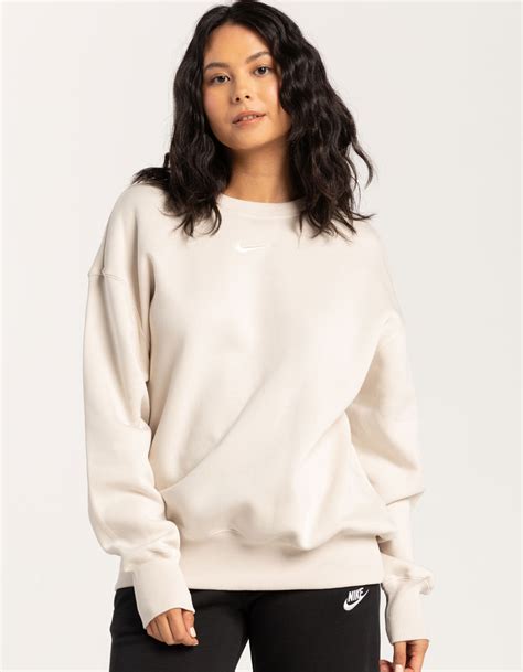 Nike Sportswear Womens Oversized Crewneck Sweatshirt Cream Tillys