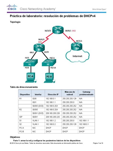 10144 Lab Troubleshooting Dhcpv4 Resuelto Pdf Dirección Ip