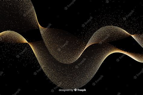 추상 골든 웨이브 배경 무료 벡터