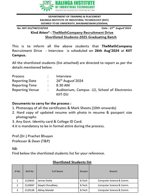 Mathco Recruitment Drive Interview On 26th August2024 For 2025 Graduating Batch Pdf