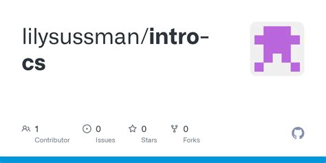 GitHub Lilysussman Intro Cs