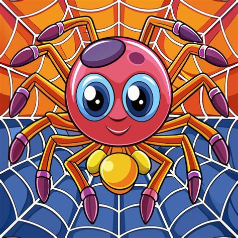 Premium Vector A Spider With A Yellow Ball On Its Head Is Holding A