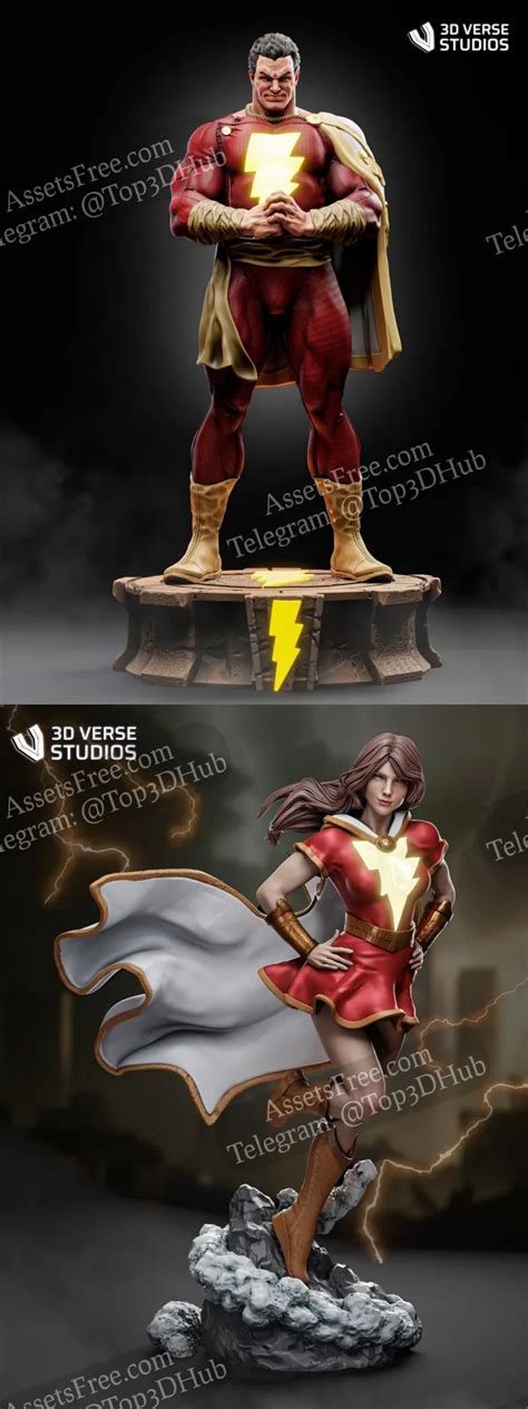 Shazam And Mary Marvel 3d Print Model Download Free