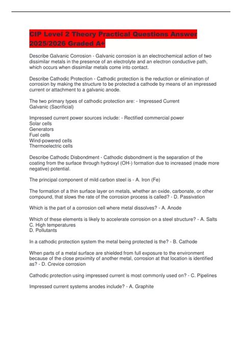 Cip Level 2 Theory Practical Questions Answer 2025 2026 Graded A Cip Level 2 Nace Stuvia Us