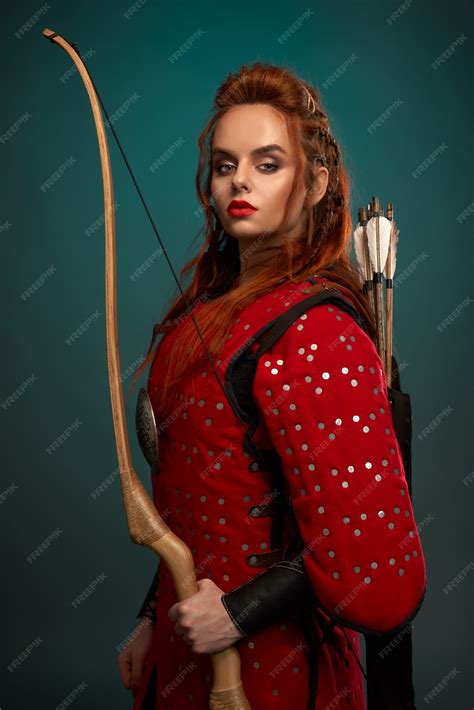 Warrior Princess Drawing Bow And Arrow
