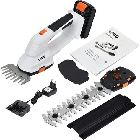 Taille Haies Cisaille à Gazon sans Fil de 20 V 2 en 1 Sculpte Haies et