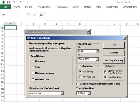 bing maps settings