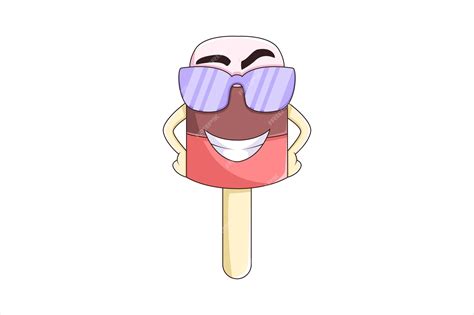 Premium Vector Cute Ice Cream Character Design Illustration